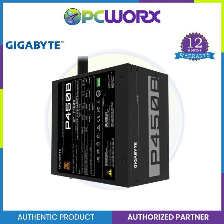 ♗Gigabyte GP-P450B 450W ATX 12V v2.31 80+ Bronze Certified Power Supply ...
