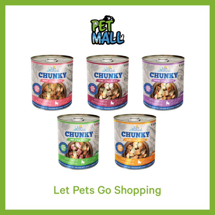 Alps Natural Chunky Canned Food Wet Dog Food 720g (5 Flavours) | Lazada ...