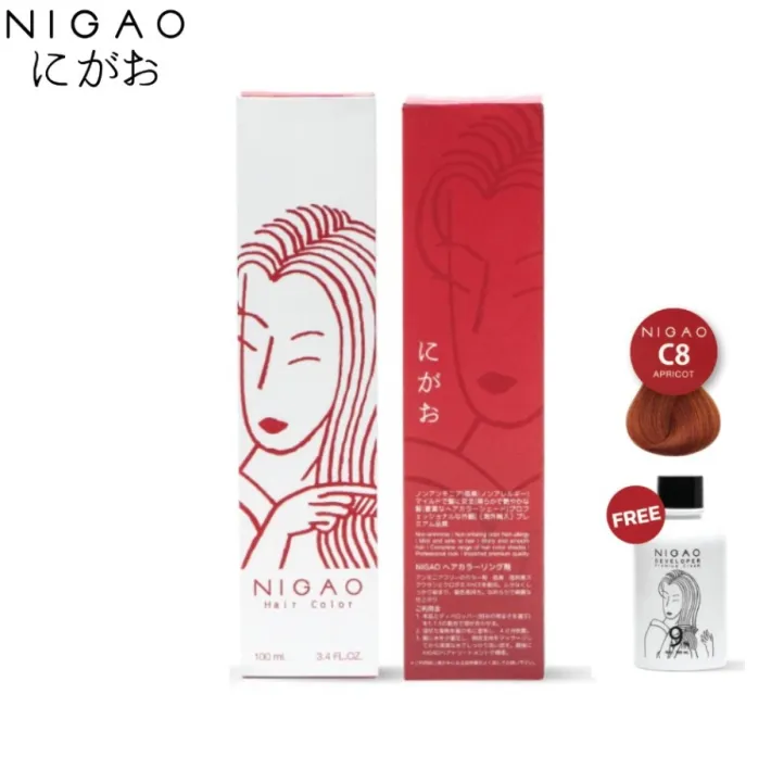 C8 - แอปรีคอต +ไฮโดรเยน 9% Nigao Hair Color สีนิกาโอะโทนสีแฟชั่น ครีมเปลี่ยนสีผม สีผมนิกาโอะ มี ...