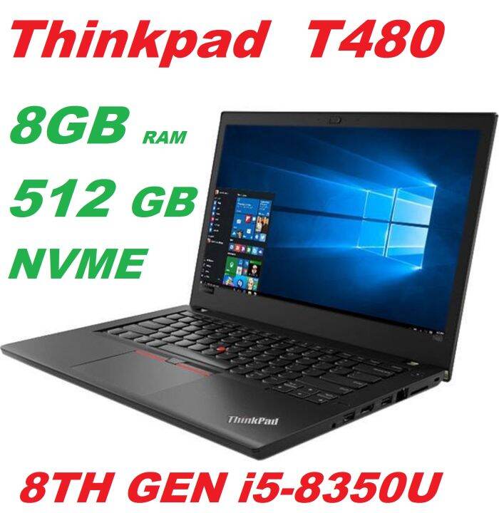 Lenovo ThinkPad T480 Intel i5-8350U 8th Gen 8GB RAM 512GB SSD/ Intel HD ...