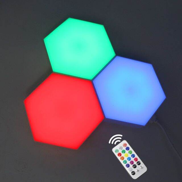 SamuttoSari RGB LED Quantum Lamp Hexagon Light DIY LED Wall Lamp Touch ...