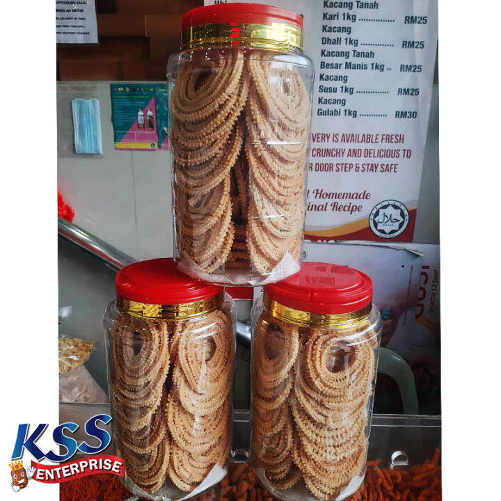 K Snacks Homemade Muruku Bulat Lembut Murukku Rangup 42 To 45pcs 1 Big ...
