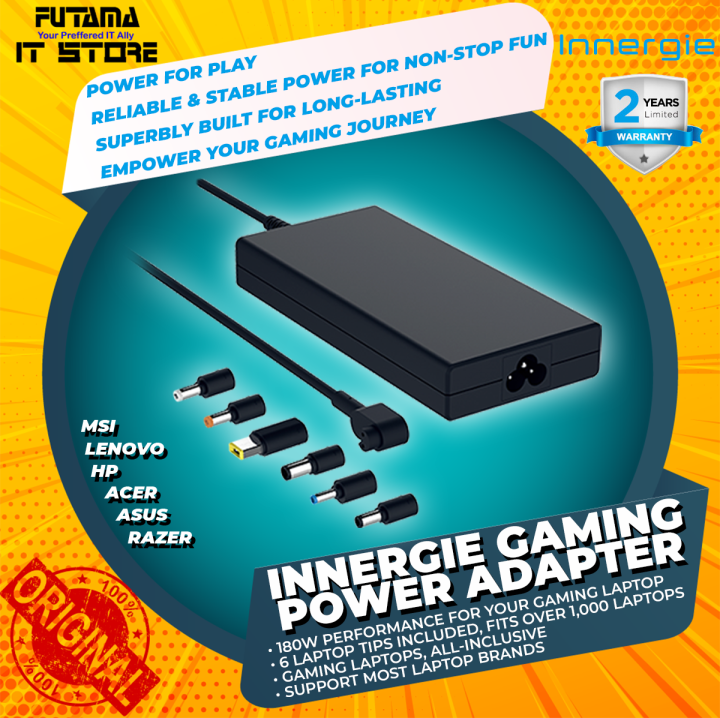 Innergie 180G Gaming Power Adapter - 180W Ultra Slim/6 Laptop Tips ...