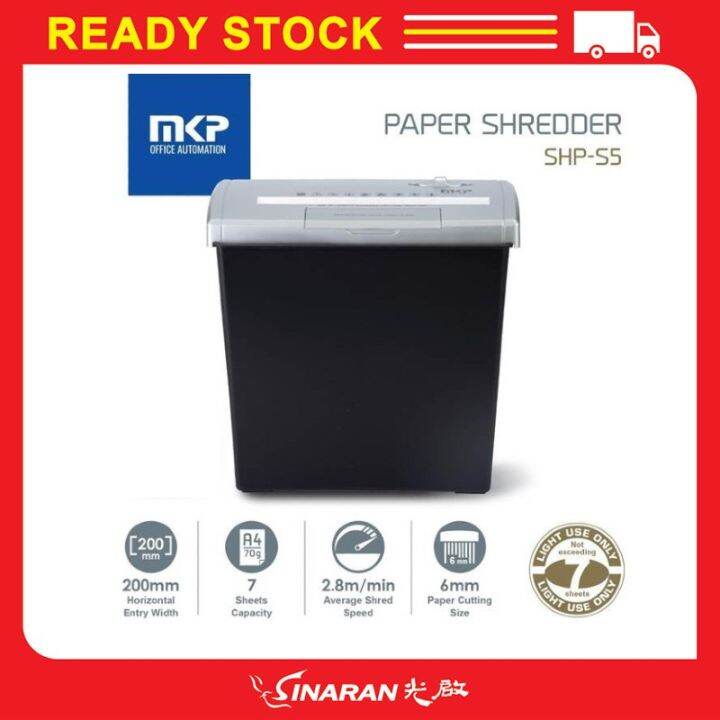 MKP Paper Shredder Straight Cut SHP-S5 ( 7 sheets ) | Lazada