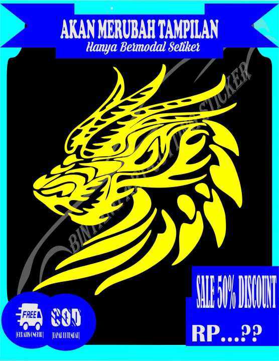 stiker gambar kepala Naga sticker kaca mobil COD | Lazada Indonesia