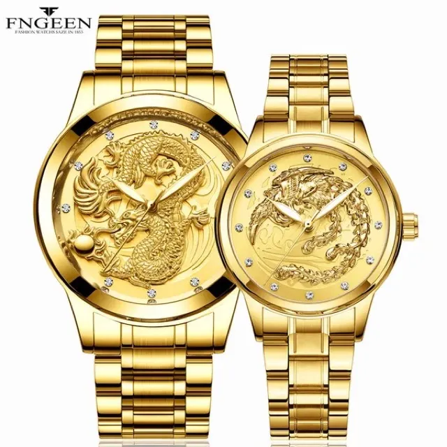 【Tiktok Hot】 YH dragon and finish couple watch with ordinary box ...
