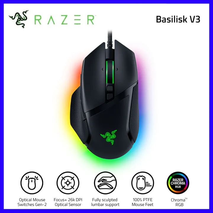 Original Razer Basilisk V3 Ergonomic Wired Gaming Mouse for Gaming ...