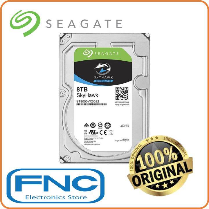 SEAGATE ST8000VX0022 CCTV 8TB SkyHawk 3.5 Inch Surveillance Internal ...