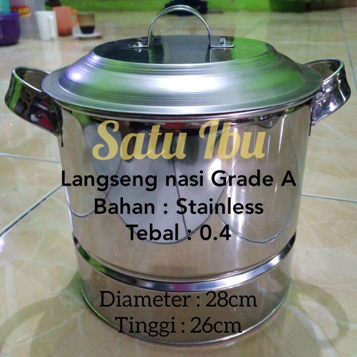 LANGSENG NASI UKURAN 28X26 BAHAN STAINLESS TEBAL 0.4MM | Lazada Indonesia