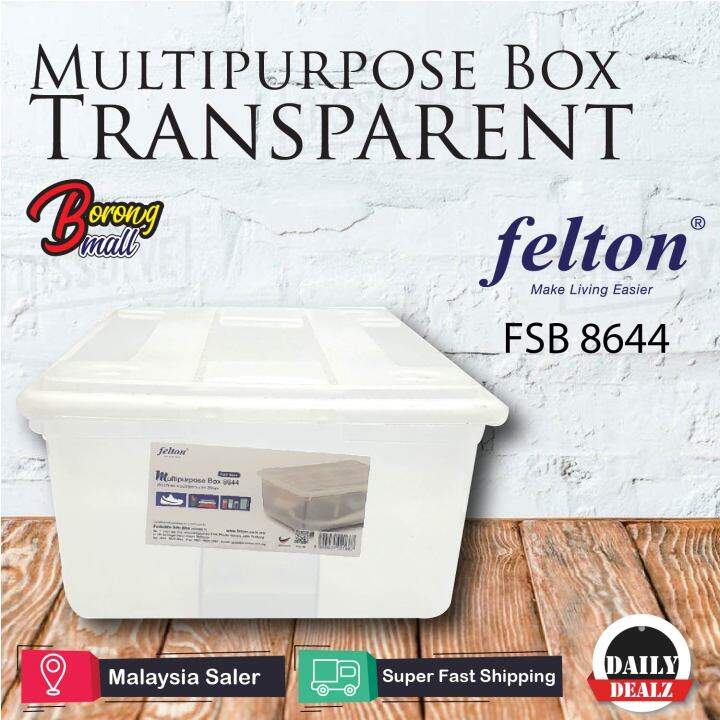 Felton FSB 8644 Multipurpose Storage Box Transparent | Lazada