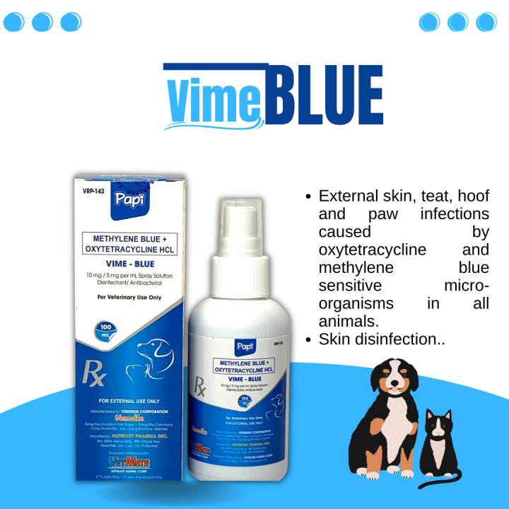 [JWR AGRIVET] Papi Vime-Blue 100ML Disinfectant & Antibacterial Spray ...