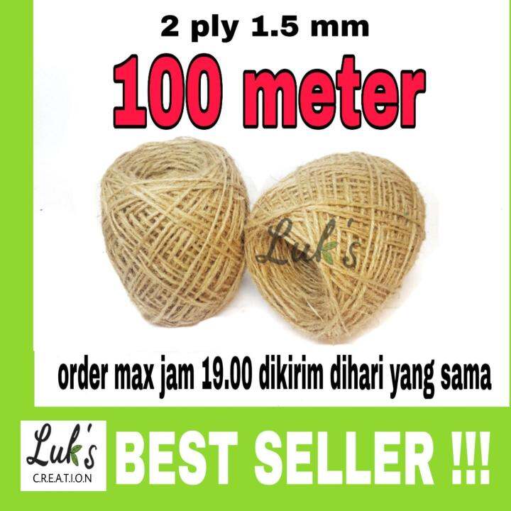 TALI GONI 2 PLY 100 METER - TALI RAMI 100 METER - HEMP ROPE - JUTE ROPE ...