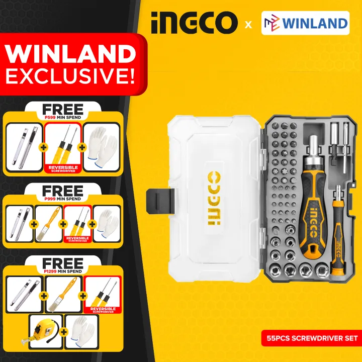INGCO by Winland 55PCS / SET Screwdriver Bits Screw Driver HKSDB0558 ...