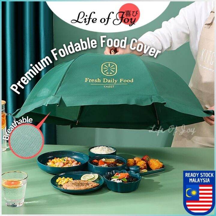 Premium Food Cover Umbrella Design Mesh Tudung Saji Moden Table Dishes ...