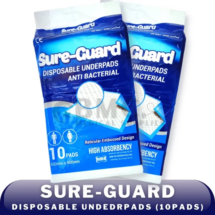Sure-guard Underpads Disposable (10 pads/pack) | Lazada PH