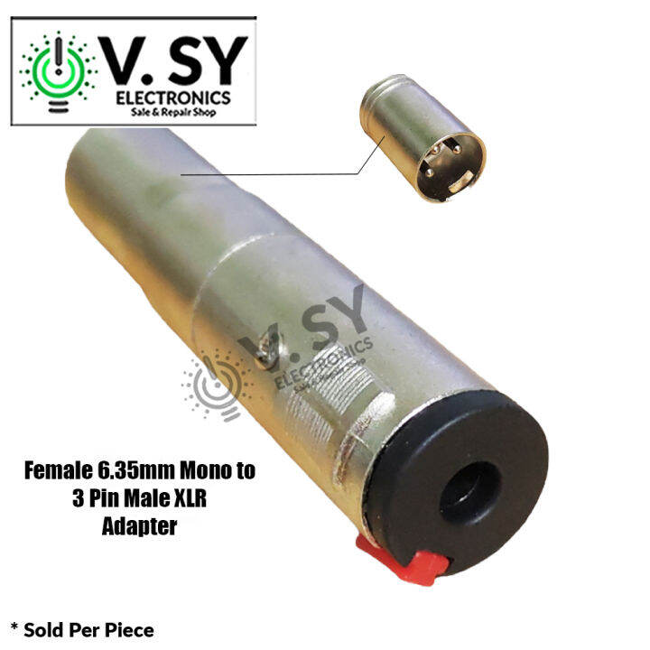 Heavy Duty Female 6.35mm Mono to 3 Pin Male XLR / Female PL55 Mono to ...