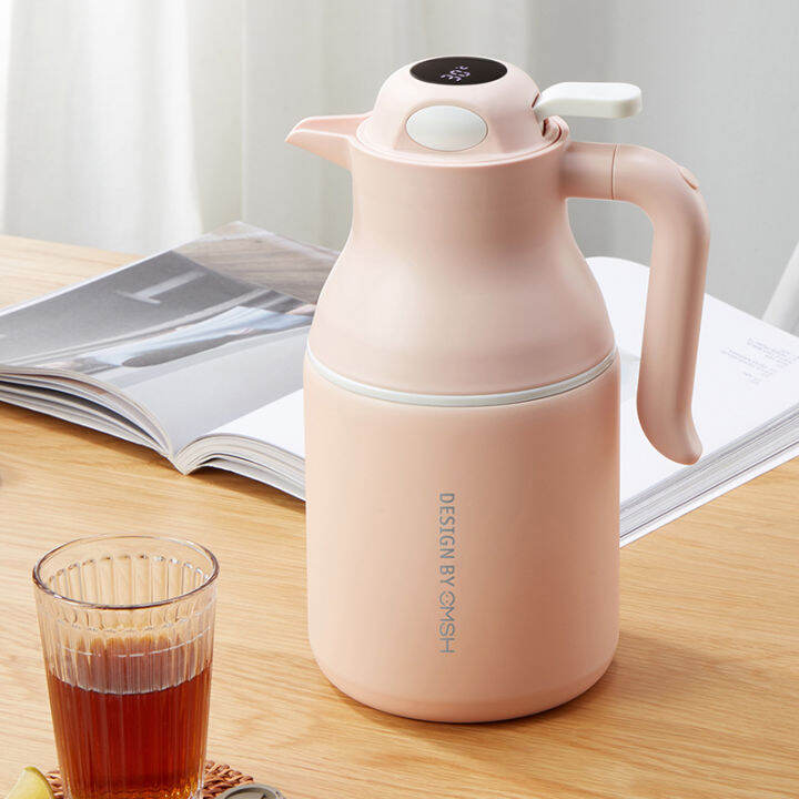 TKK(cmsh) เหยือกน้ำสองชั้นเก็บอุณหภูมิ วัสดุสแตนเลส พร้อมจอบอกอุณหภูมิ ความจุ 42Oz(1.25L) รุ่น ...