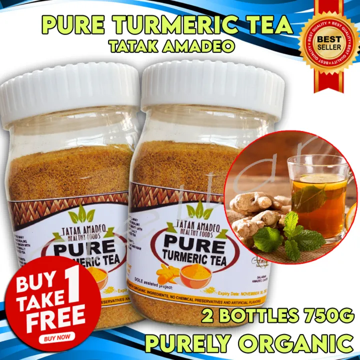 BUY 1 TAKE 1! AMADEO 350G TURMERIC TEA Powder Tea 100% Natural Luyang ...