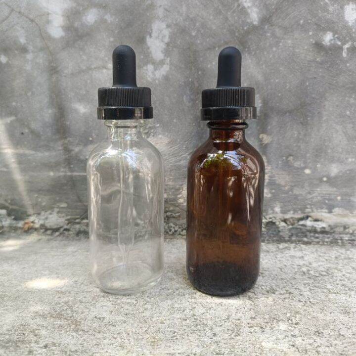 Botol pipet kaca 60ml bening / Amber / botol pipet tetes essential oil ...