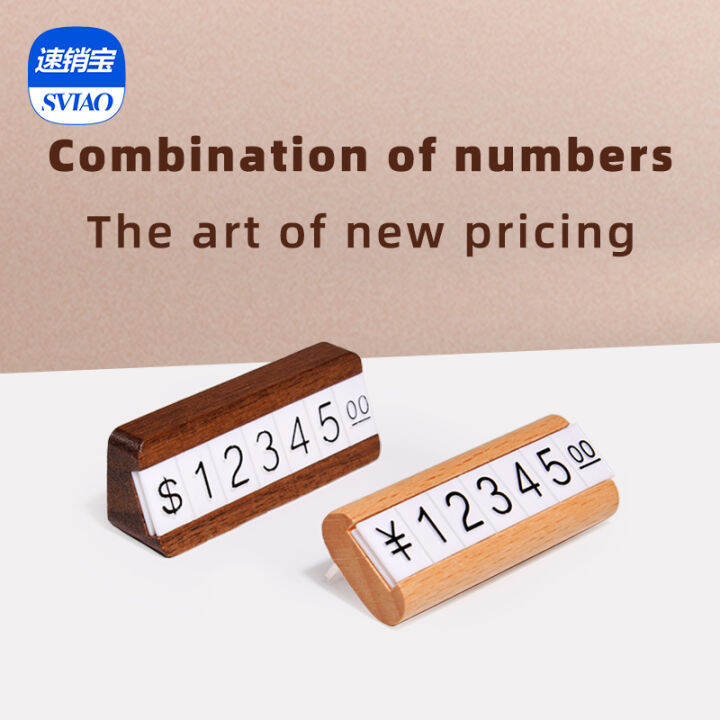 Sviao Wooden Wood Base Free Adjustable Digital Numbers Dollar $ Mini ...