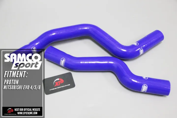 SILICONE RADIATOR HOSE SAMCO PROTON MITSUBISHI EVO 4 5 6 ALL BLUE 2 PCS ...