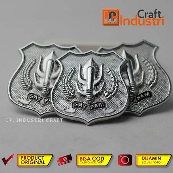 Lencana Pin Kewenangan Satpam Security Silver Besar Atribut Satpam ...