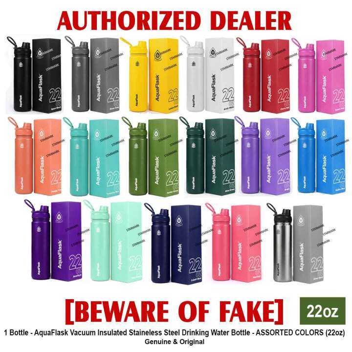 AQUAFLASK 22oz ALL COLORS Aqua Flask Wide Mouth with Flip Cap Spout Lid ...