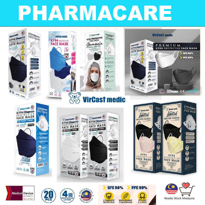 VIRCAST MEDIC-ADULT // KID- KF94 3D Fit Protective Medical Face Mask 1 ...