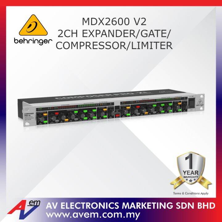 BEHRINGER MDX2600 V2 Reference-Class 2-Channel Expander/Gate/Compressor ...