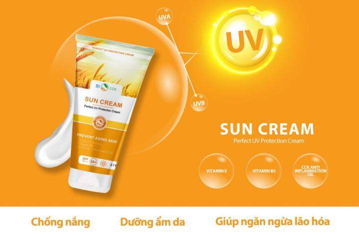BIOCOSMETIC Kem chống nắng kiềm dầu lâu trôi SUN CREAM BIOCOS SPF 50/PA ...
