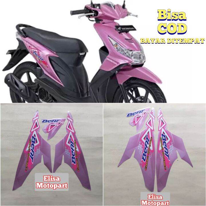 STIKER STRIPING LIS BODY HONDA BEAT KARBU 2011 2012 PINK STANDAR ...