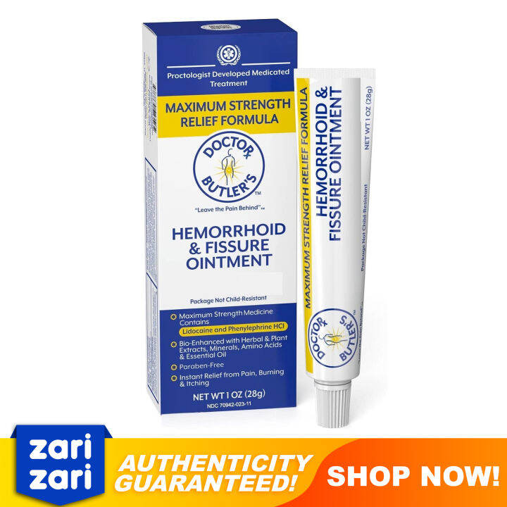 Doctor Butler’s Hemorrhoid & Fissure Ointment Maximum Strength Relief Formula 1 oz 28g | Lazada PH