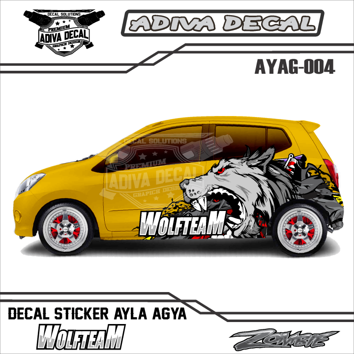 DECAL STICKER AYLA AGYA MOTIF WOLF KEREN - STIKER AYLA AGYA STRIPING ...