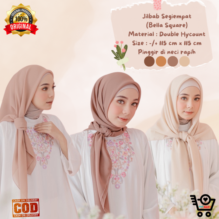 Jilbab Bella Square New "warna" || hijab segiempat | Lazada Indonesia