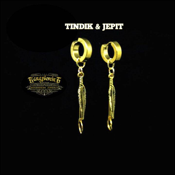ANTING DAUN RANTAI GOLD TINDIK DAN JEPIT TERBARU | Lazada Indonesia