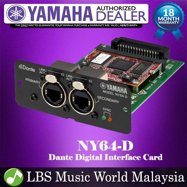 Yamaha NY64-D Dante Digital Interface Card for Yamaha TF Series Digital Mixing Consoles (NY64 ...