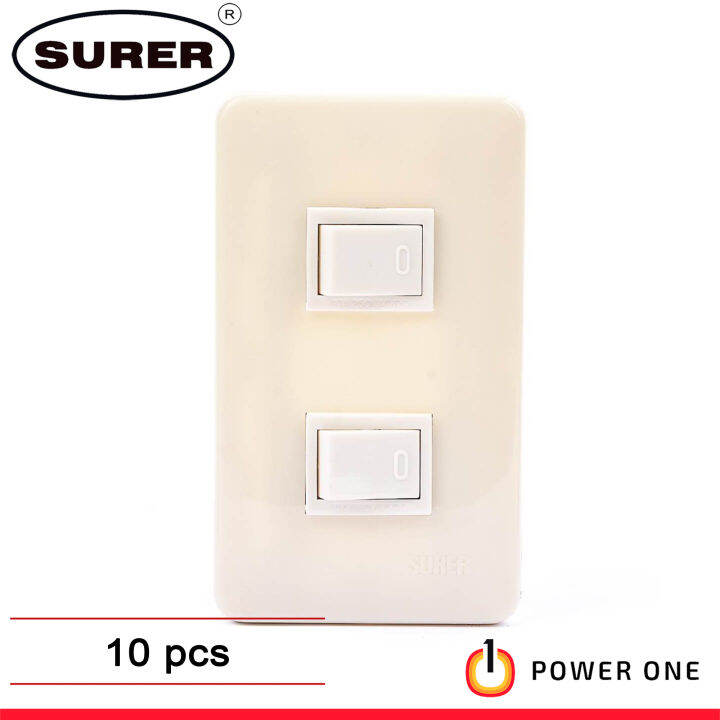 Surer 1365 2 Gang Single Pole Switch, Flush Type [DIY Series] | Lazada PH