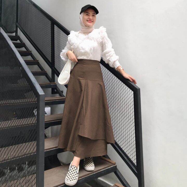 SIERRA FASHION - ROK MIDI REMAJA WANITA OOTD HIJAB MONALICA ROK SKIRT ...