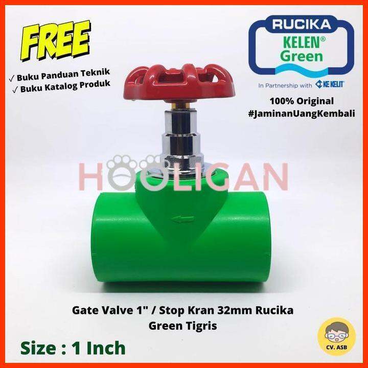 GATE VALVE 1" PPR STOP KRAN 32 INCH 32MM RUCIKA GREEN WAVIN TIGRIS ...