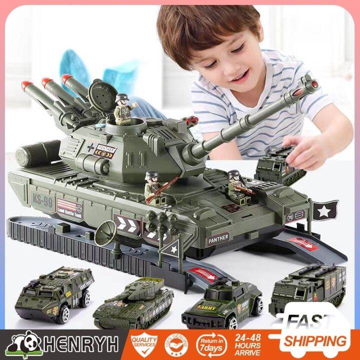 Military Army Vehicle Tank Battle Toy for Boys Realistic Light Sound ...