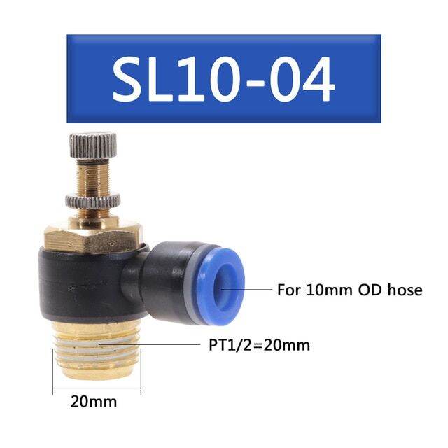 SL 4 6 8 10 12mm Fast connection Pneumatic Fitting M5" 1/8" 1/4" 3/8" 1/2 air speed Regulating ...