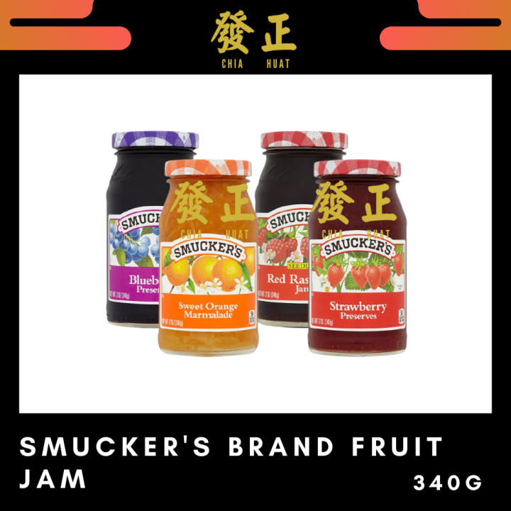 Smucker's Brand Fruit Jam 340g ( Strawberry / Blueberry / Seedless Red ...