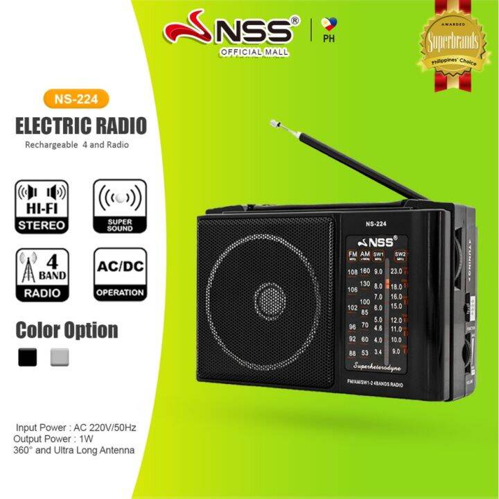NSS Radio Speaker HI-FI Super Sound FM/AM/SW Portable Radio1-4 Band ...
