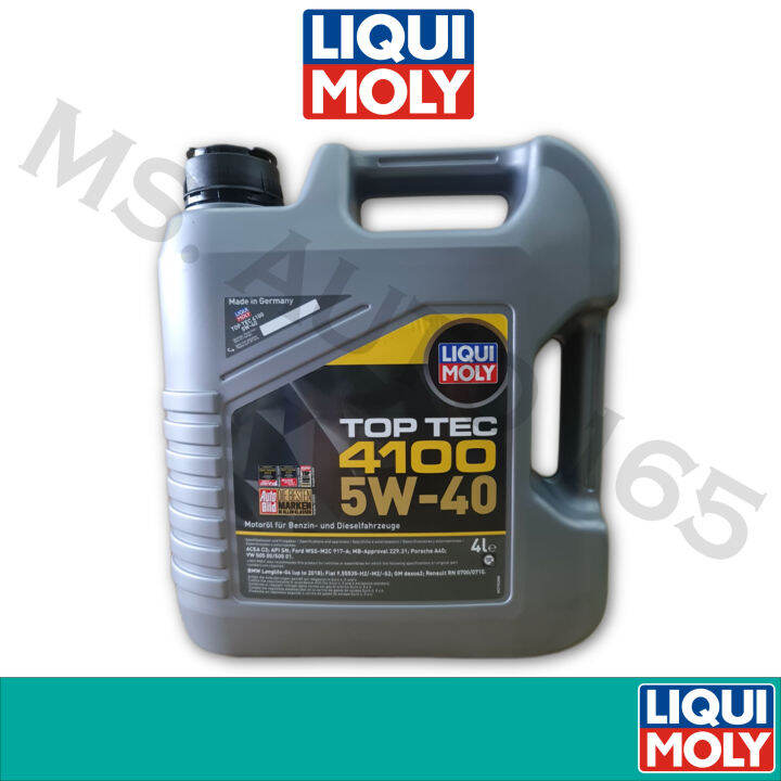 Liqui Moly Top Tec 4100 5W-40 Fully Synthetic 4L Engine Oil Minyak ...