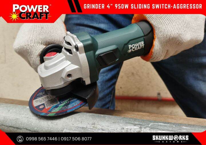 POWERCRAFT GRINDER 4" 950W SLIDING SWITCH-AGGRESSOR | Lazada PH