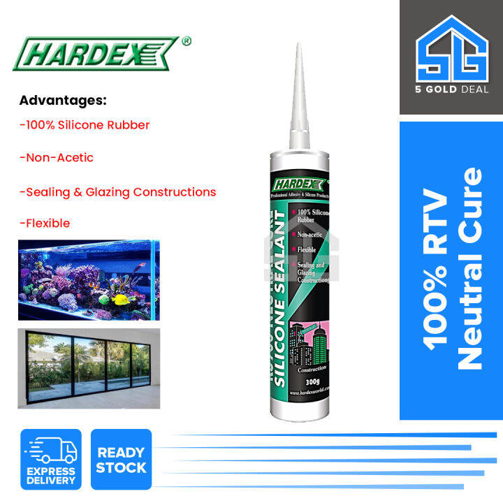 HARDEX RS-900 Neutral Cure 100% RTV Silicone Sealant Clear White Grey ...