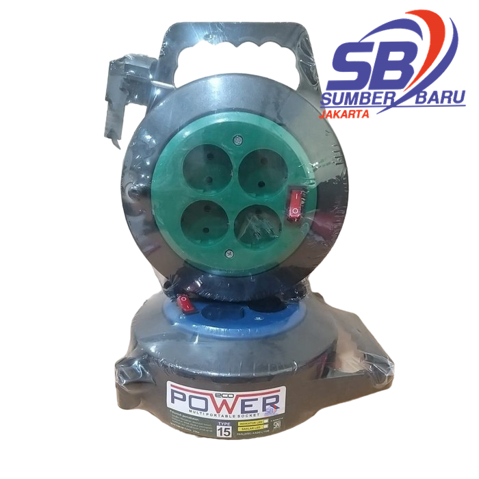 S Baru - POWER KABEL GULUNG ROLAN 4 LUBANG COLOKAN TIPE 10 6M METER ...