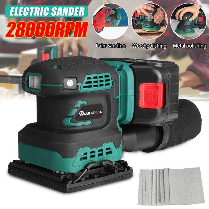 Cordless Random Orbital Rechargable Electric Sander With Sandpaper Wood ...