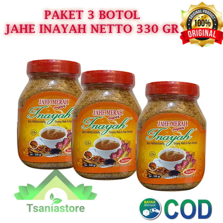 PAKET 3 BOTOL Jahe Merah Instan Toples 330 gr inayah Minuman Jahe Merah ... PAKET 3 BOTOL Jahe Merah Instan Toples 330 gr inayah Minuman Jahe Merah ...