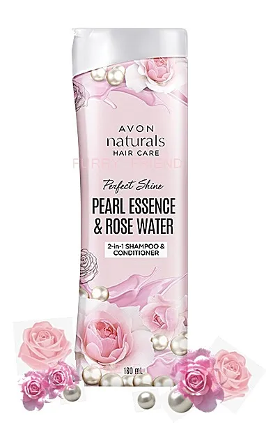 AVON Naturals Pearl Essence & Rose Water 2-In-1 Shampoo & Conditioner ...